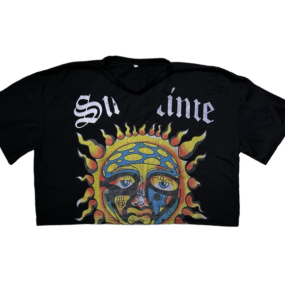 Source Unknown | Tops | Sublime Cut Out Vneck Cropped Graphic Tshirt In ...